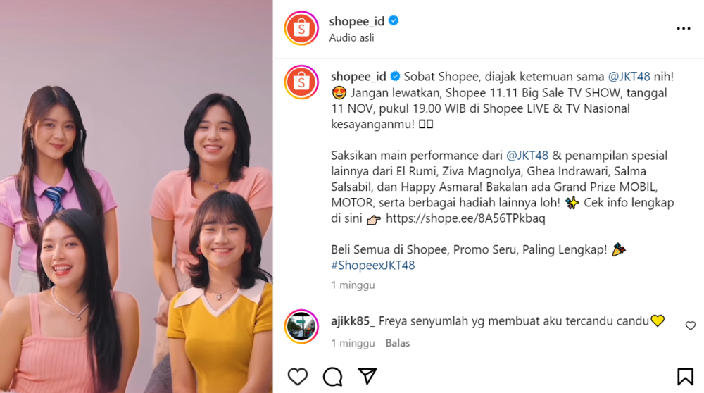 Spesial Sabtu Malam Ini! JKT48 Tampil Secara Live di Shopee 11.11 Big ...